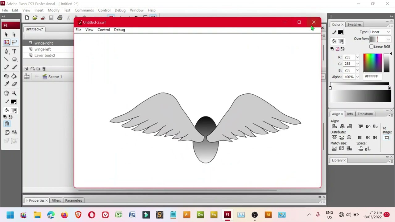 Animating Wings with Adobe Flash CS3 Professional - YouTube