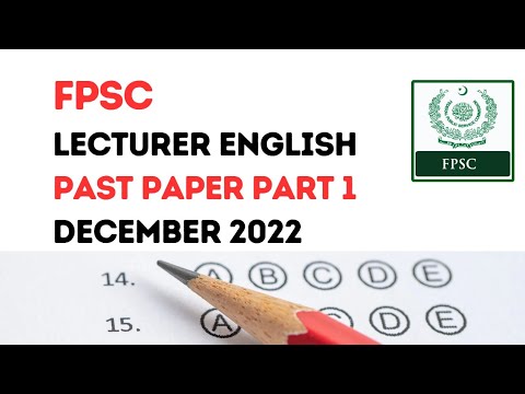 Past Paper Lecturer English FPSC - FPSC English Lecturer Paper 2022 ...