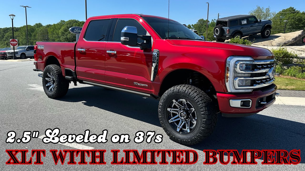 2024 Ford F250 XLT RAPID RED 2.5" Leveled on 37s with Limited Bumpers ...