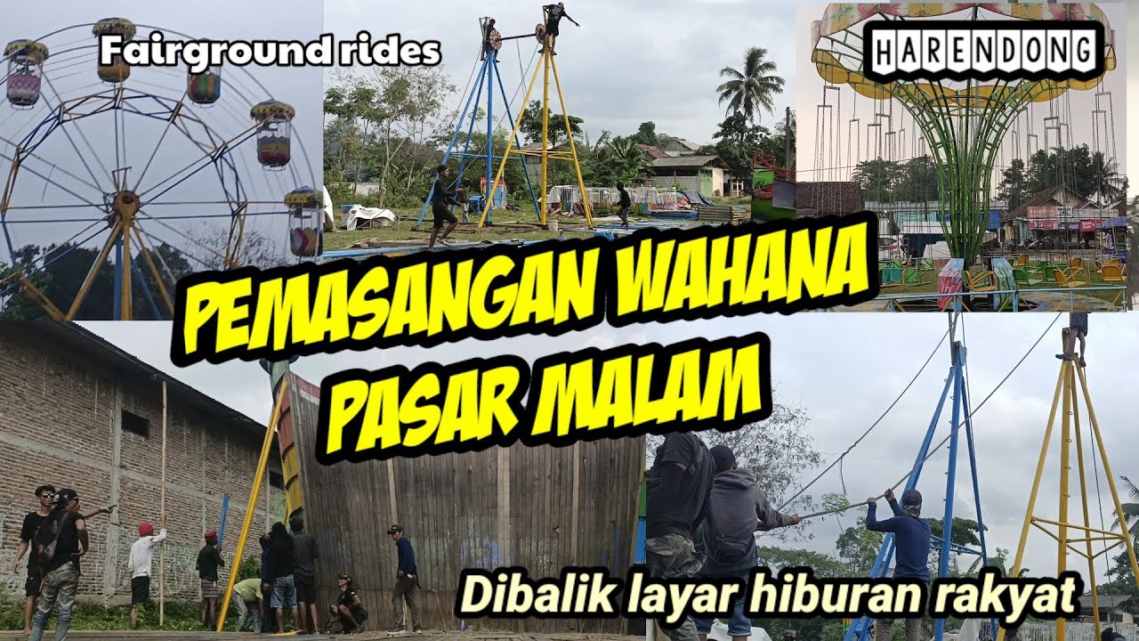 Begini proses pemasangan wahana pasar malam #hiburanrakyat #carousel # ...