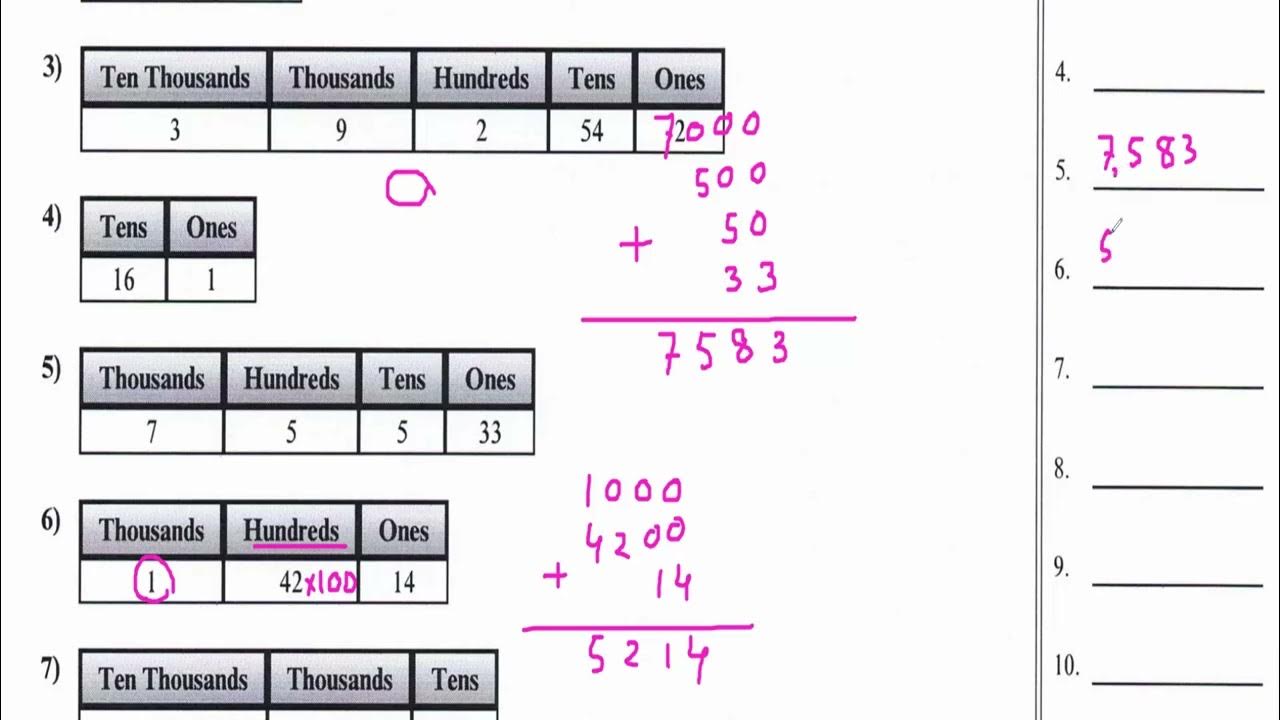 4th Grade Math - Classwork - 21 - Expressing Value with Place Values ...