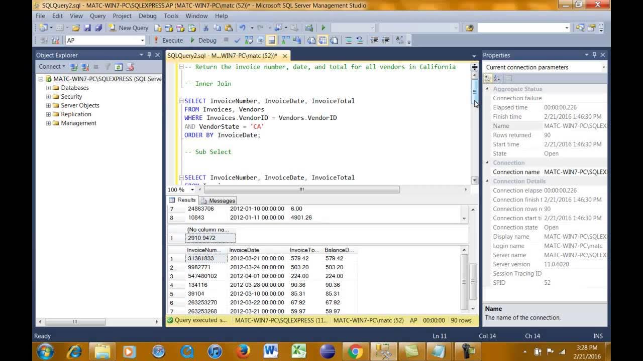 SQL Sub Select Statements - YouTube