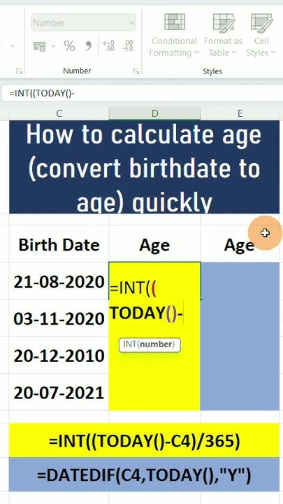 How to calculate age (convert birthdate to age) quickly - YouTube