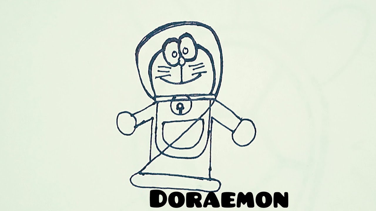 Doraemon drawing by 2 || Doraemon drawing outline - YouTube
