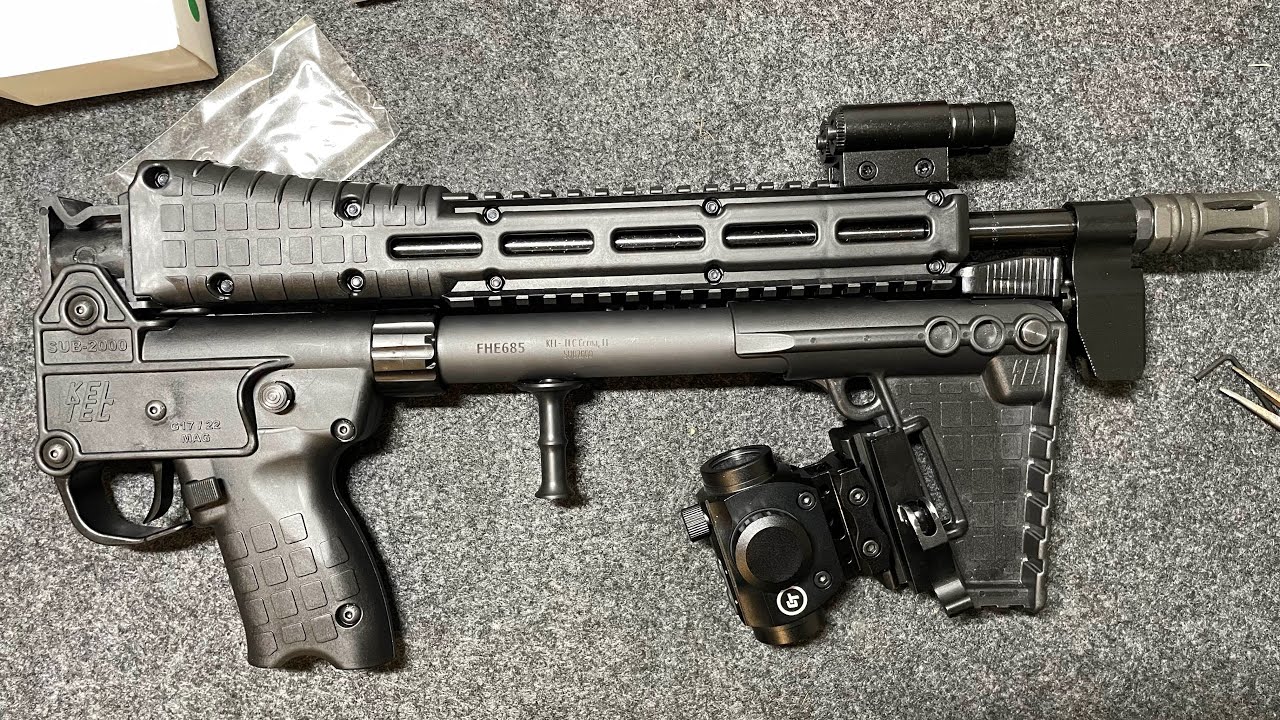 KelTec Sub 2000 upgrades- 45 degree rail, quick release rail, red dot ...