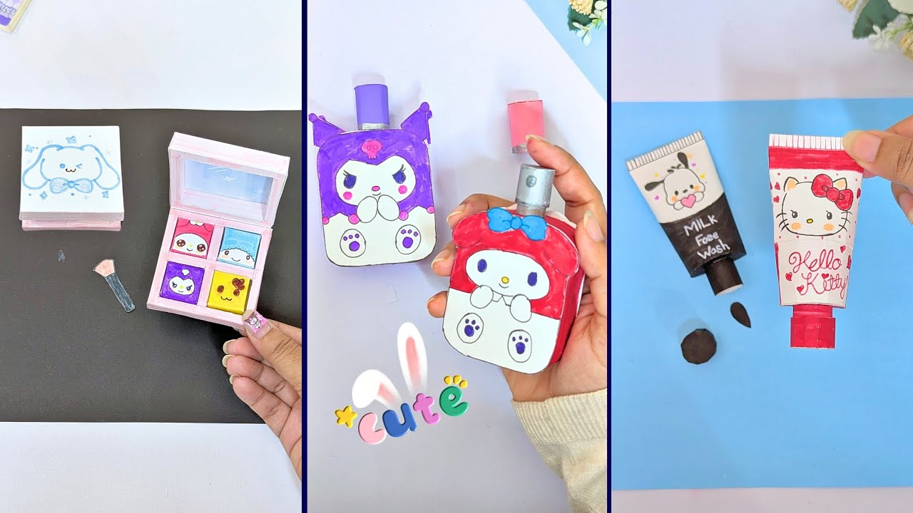 3 Easy ART Idea DIY | DIY Miniature Paper Makeup Kit | Paper Perfume ...