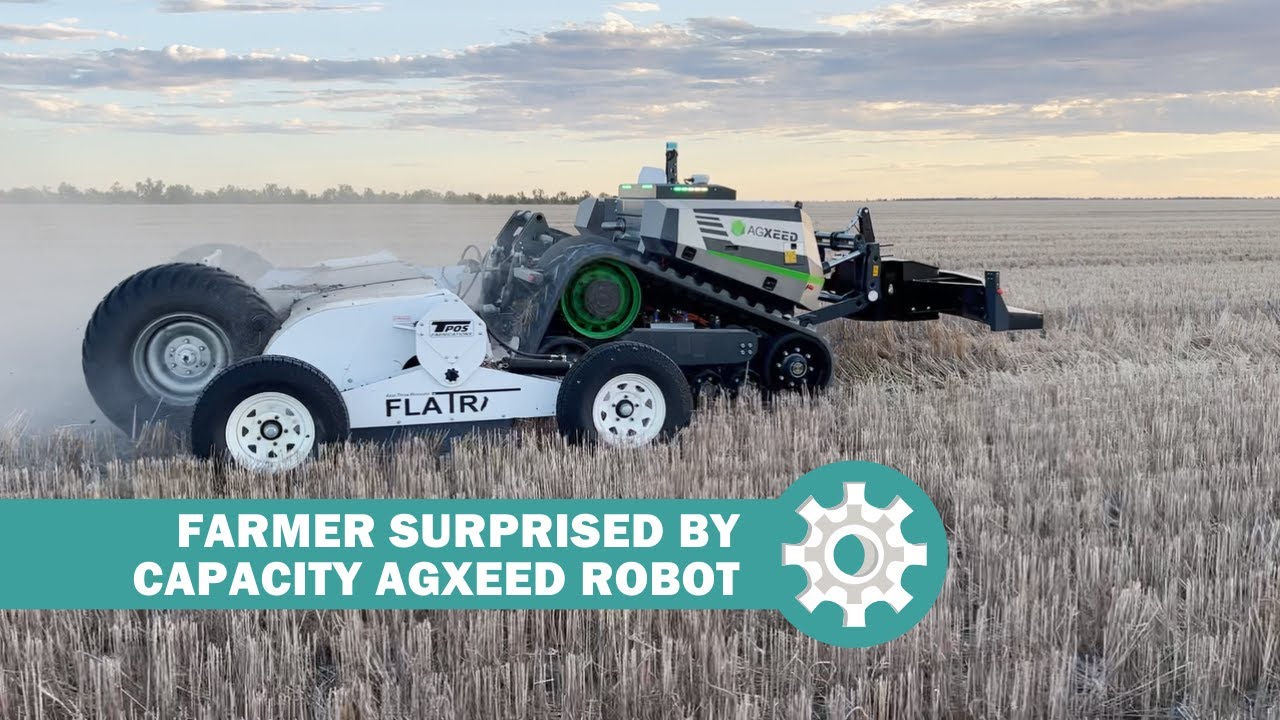 Big Australian arable farmer surprised by capacity AgXeed robot - YouTube