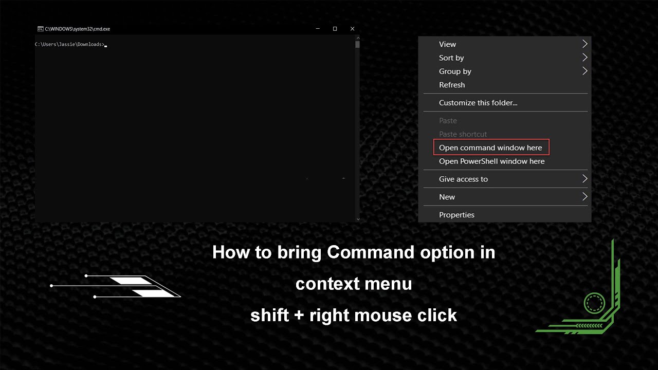 How To Bring Open Command Window To Context Menu With Shift And Mouse How To Bring Open Command Window To Context Menu With Shift And Mouse