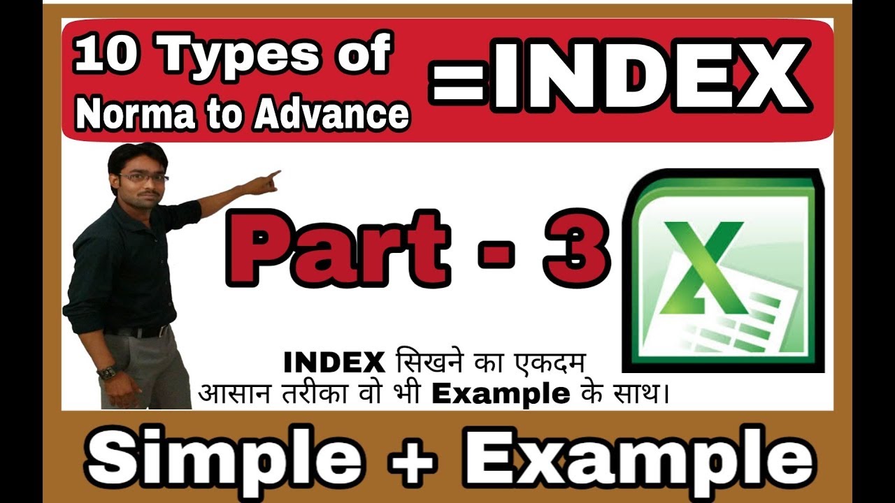Index Part 3 in Excel | Advance Index in Excel | Index in Hindi || By ...