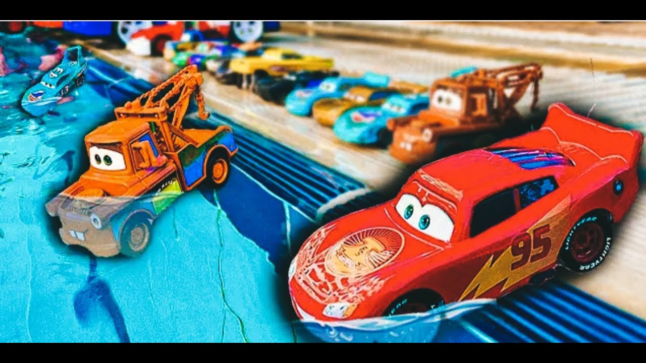 Lighting Mcqueen, Jackson Storm, Tow Mater and friends Falling Into ...
