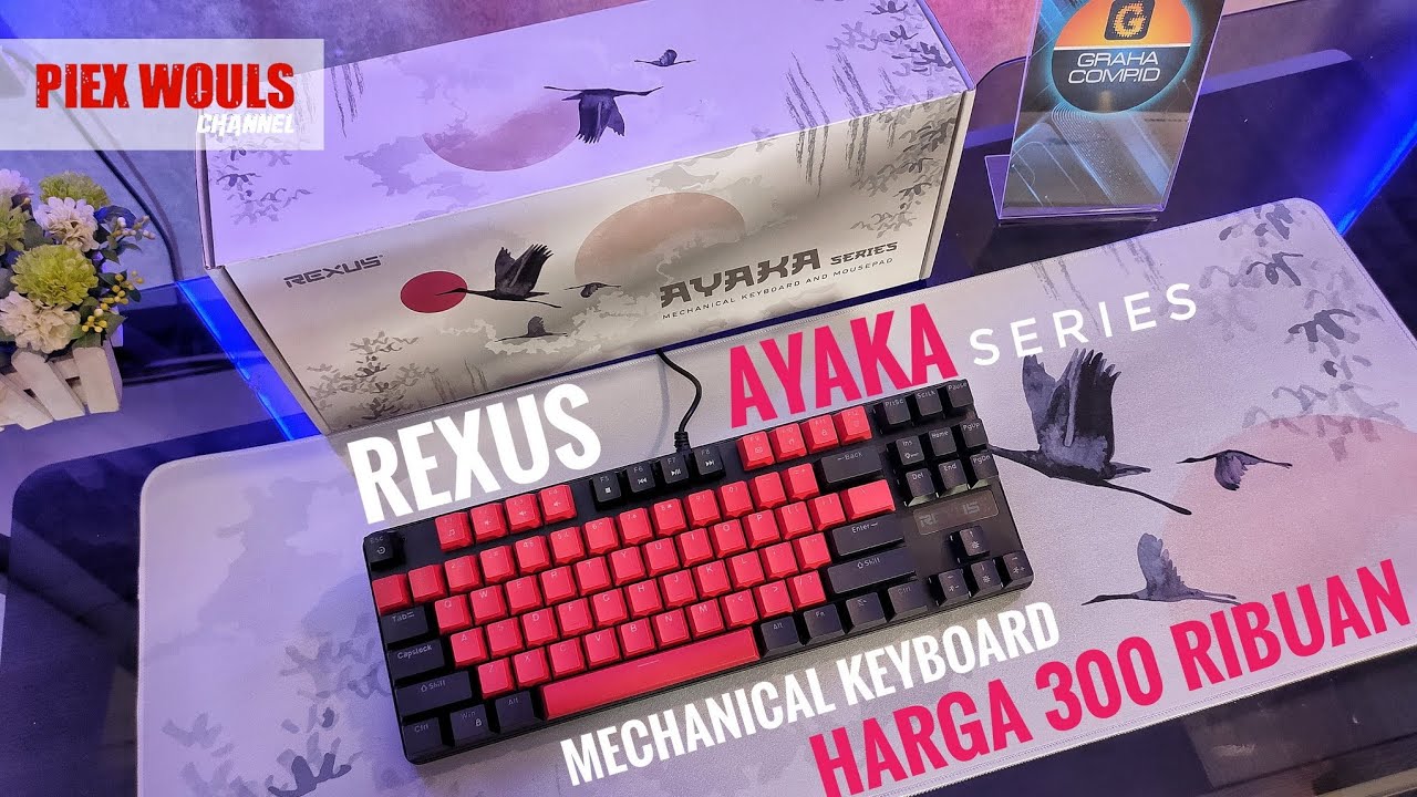 UNBOXING Rexus Ayaka Series - Mechanical keyboard and deskmat harga 300 ...