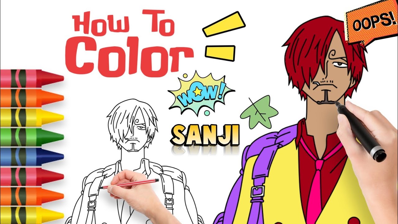 How to Color SANJI || ONE PIECE || Step By Step Tutorial || Learn to ...