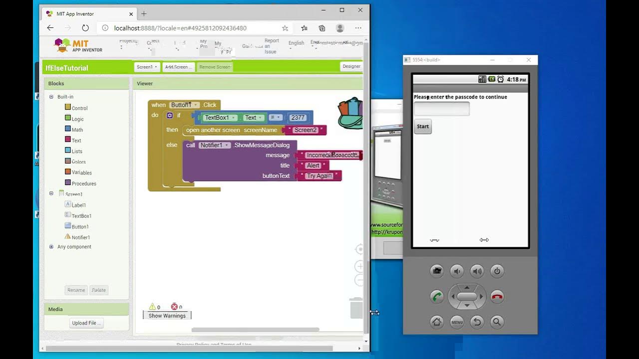 App Inventor Beginner Tutorial If Else Statement Part 1 - YouTube