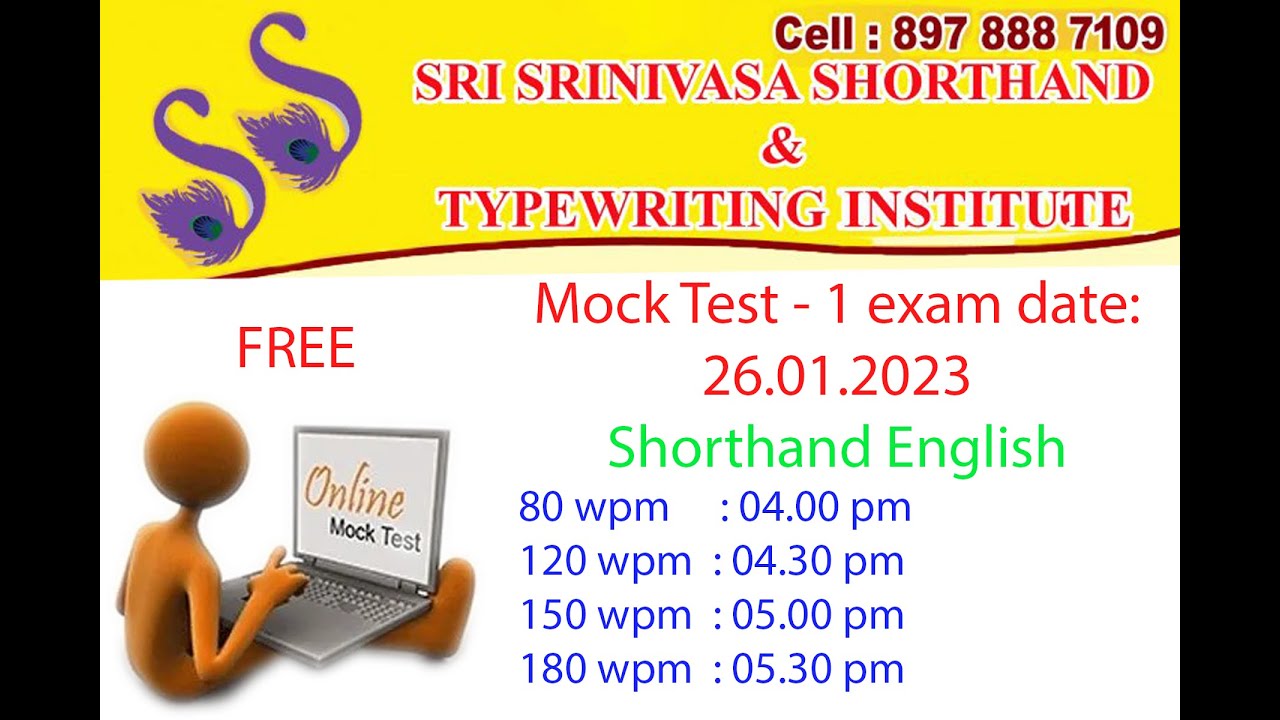 Shorthand English High Speed 150 wpm Mock Test - 1 - YouTube