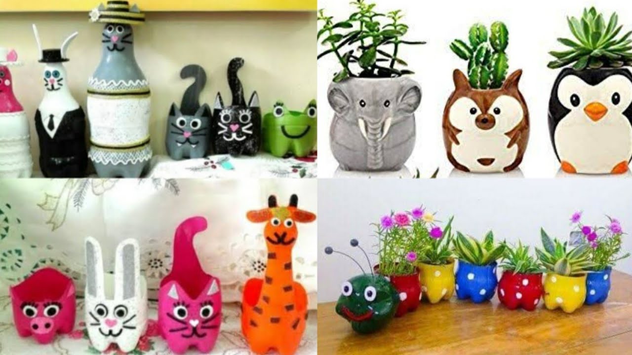 DIY animal planter ideas from plastic bottles - YouTube