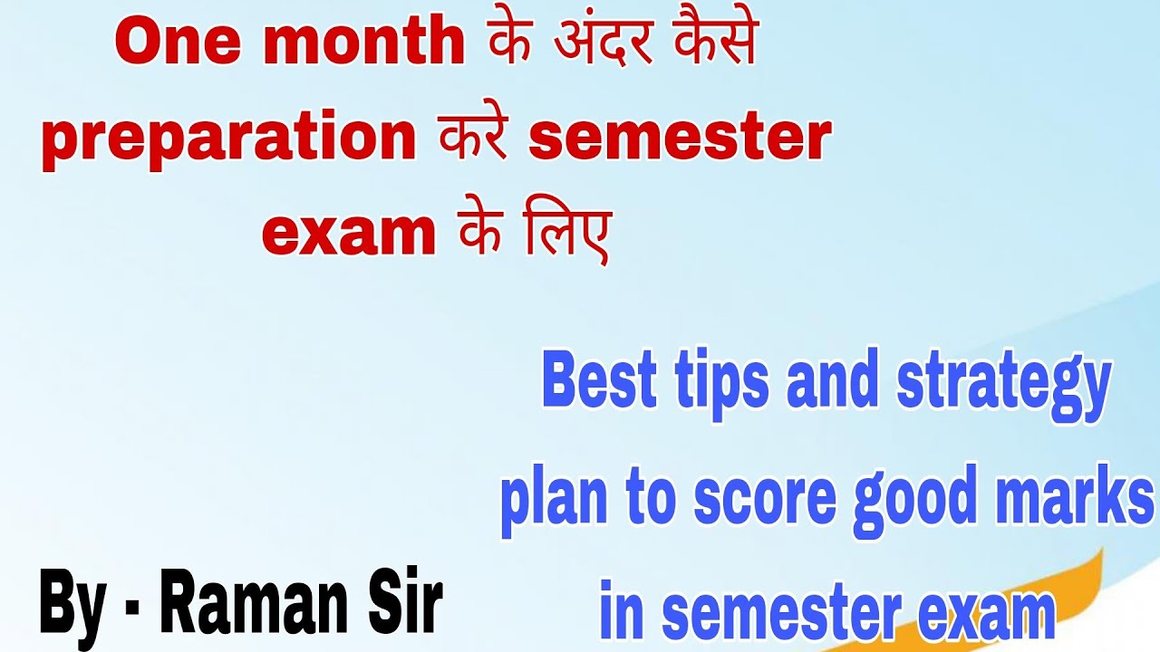 One Month Strategy plan to cover semester exam syllabu|Tips to score ...