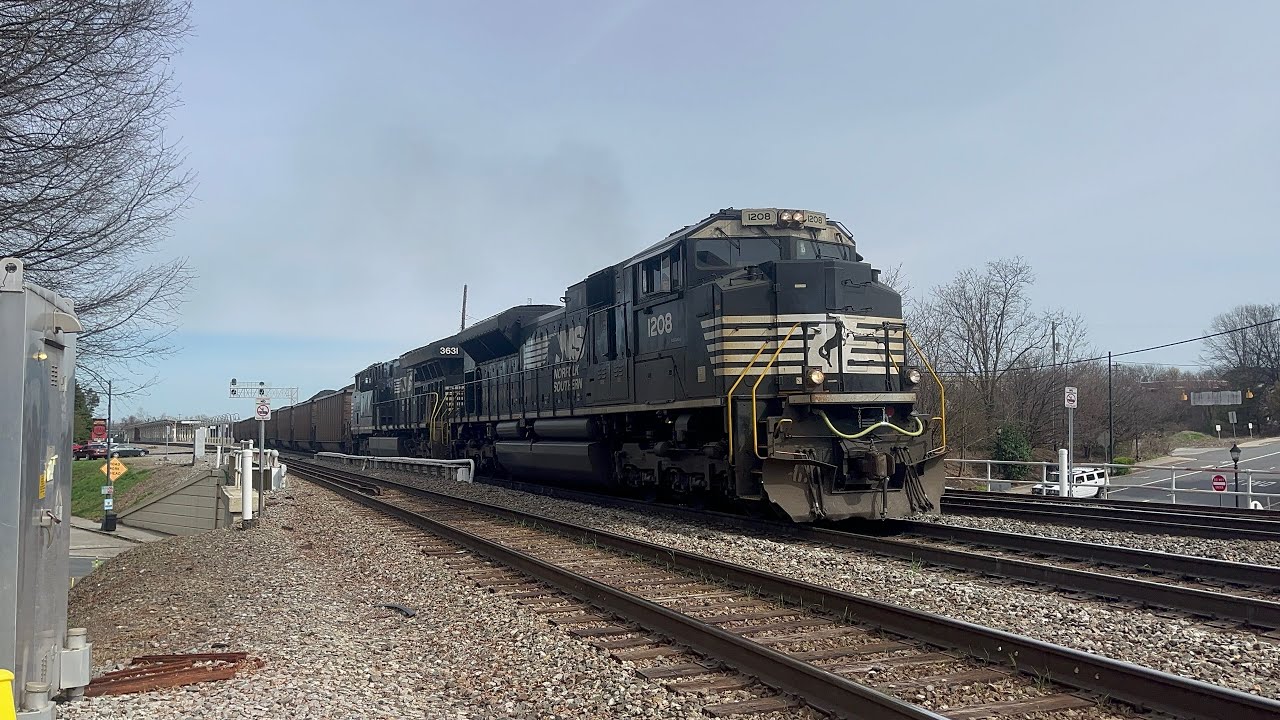 NS 1208 (EMD SD70IAC) Leads Domestic Coal 740 through Downtown ...