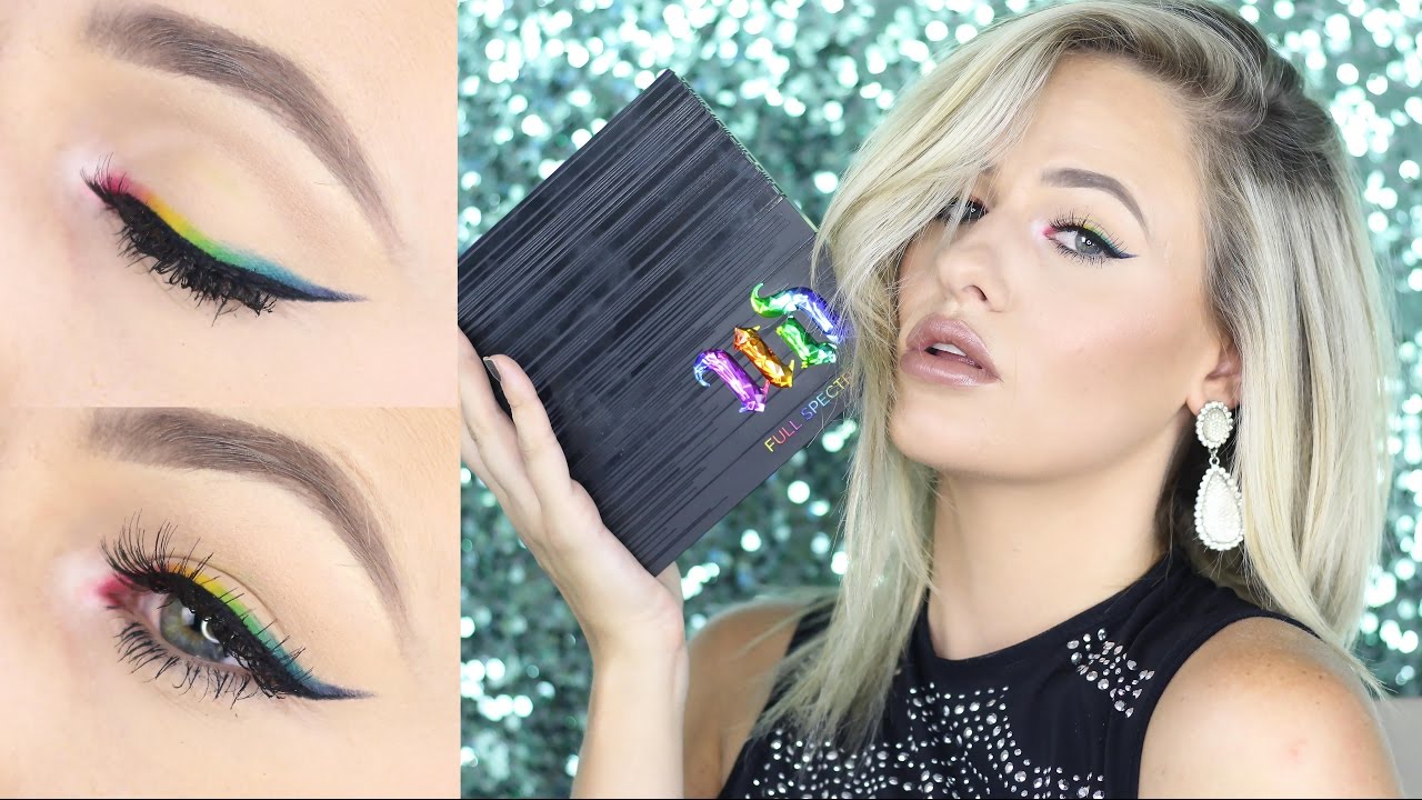 EASY & WEARABLE RAINBOW LINER | Urban Decay Full Spectrum Palette - YouTube
