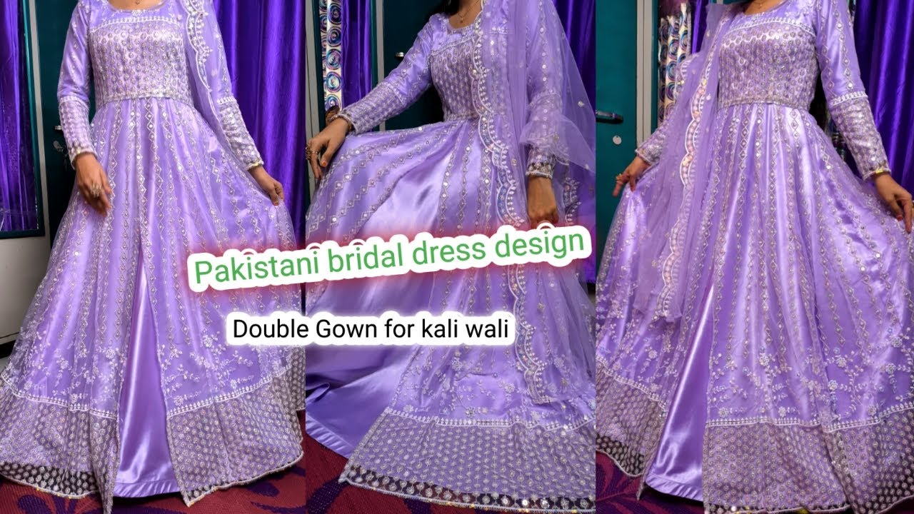 Pakistani bridal dress cutting stitching ] #Anarkali front open gown ...
