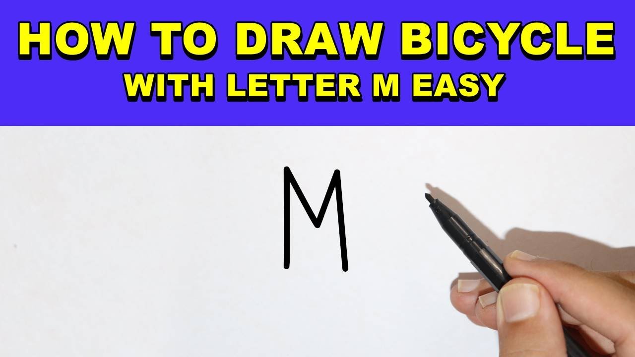 HOW TO DRAW A BICYCLE WITH LETTER MEASY FOR BEGINNERS - YouTube