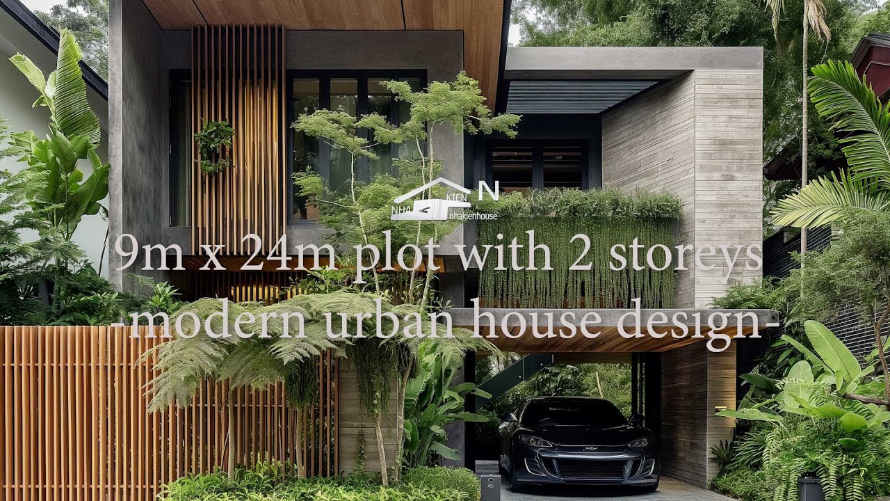 9m x 24m plot with 2 storeys with modern urban house design/ Tropical ...