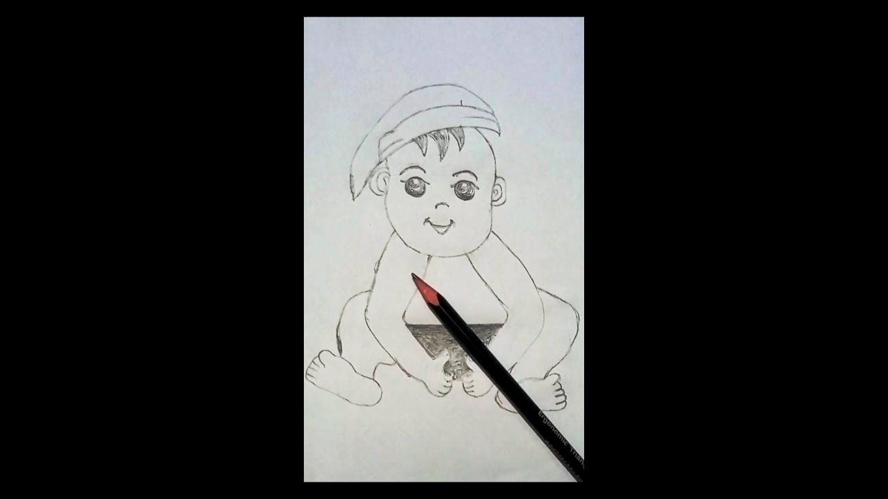 cute baby art ideas l cute baby art , humanchild drawing . - YouTube
