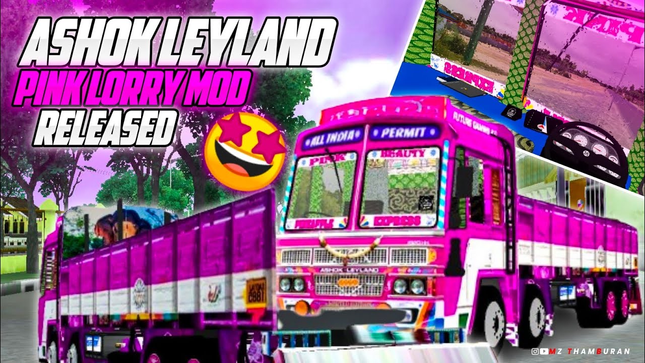 ASHOK LEYLAND PINK LORRY MOD RELEASED 💥 BUSSID #bussidmod # ...