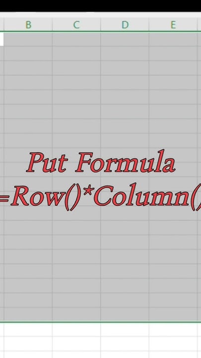 Create a Multiplication Table in Excel in Seconds!@shorts - YouTube