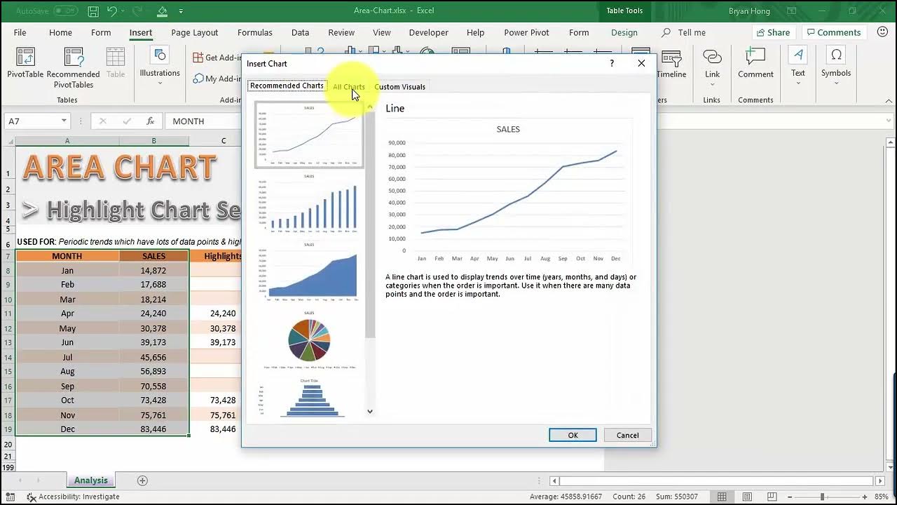 30 Advanced Charts Area Chart - YouTube