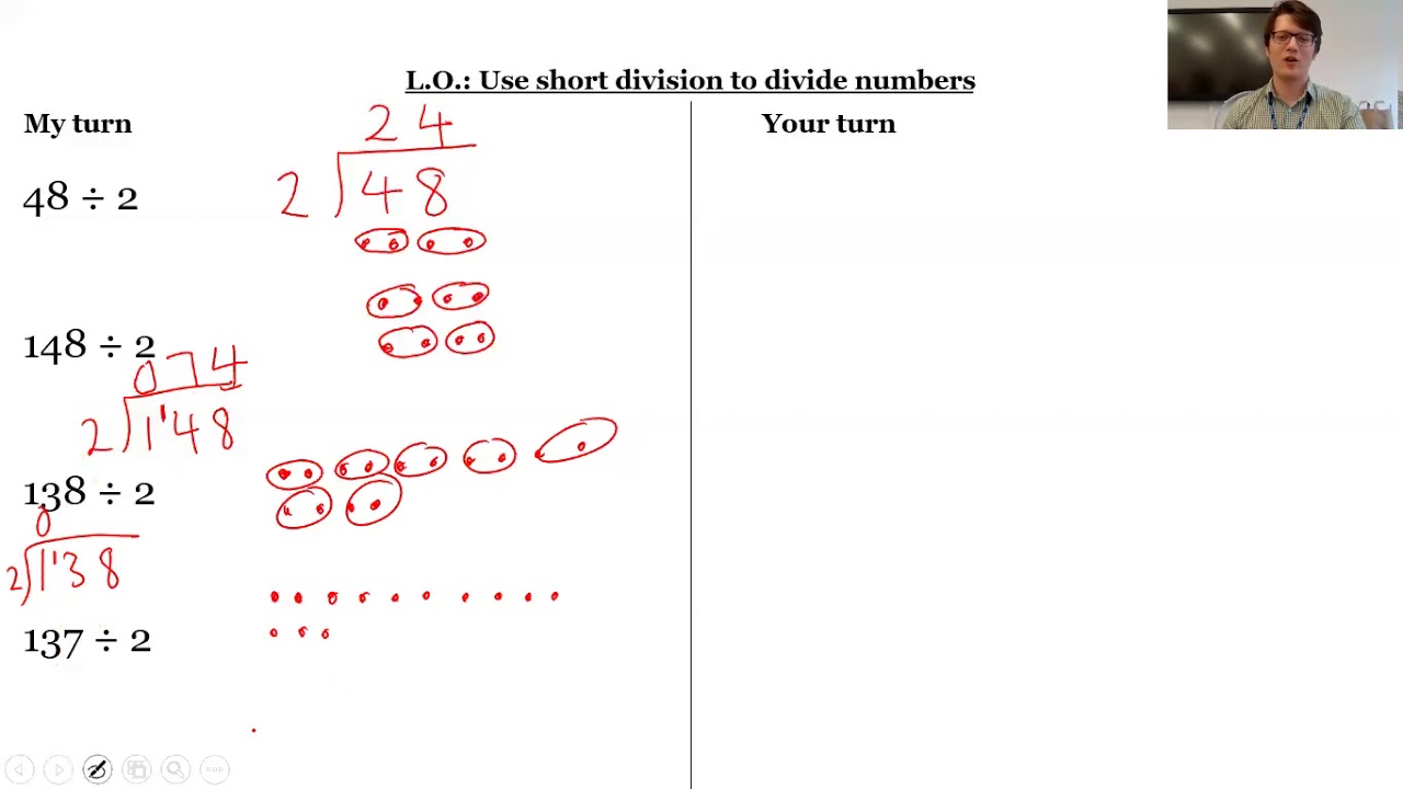 Year 4 - Use short division to divide numbers - YouTube