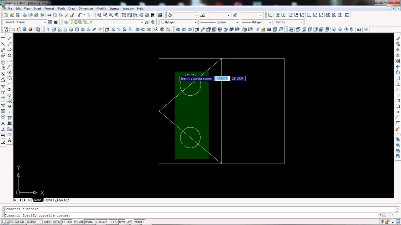 autocad 2007 mirror - YouTube