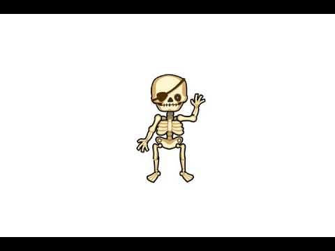Cartoony skeleton waving animation - YouTube