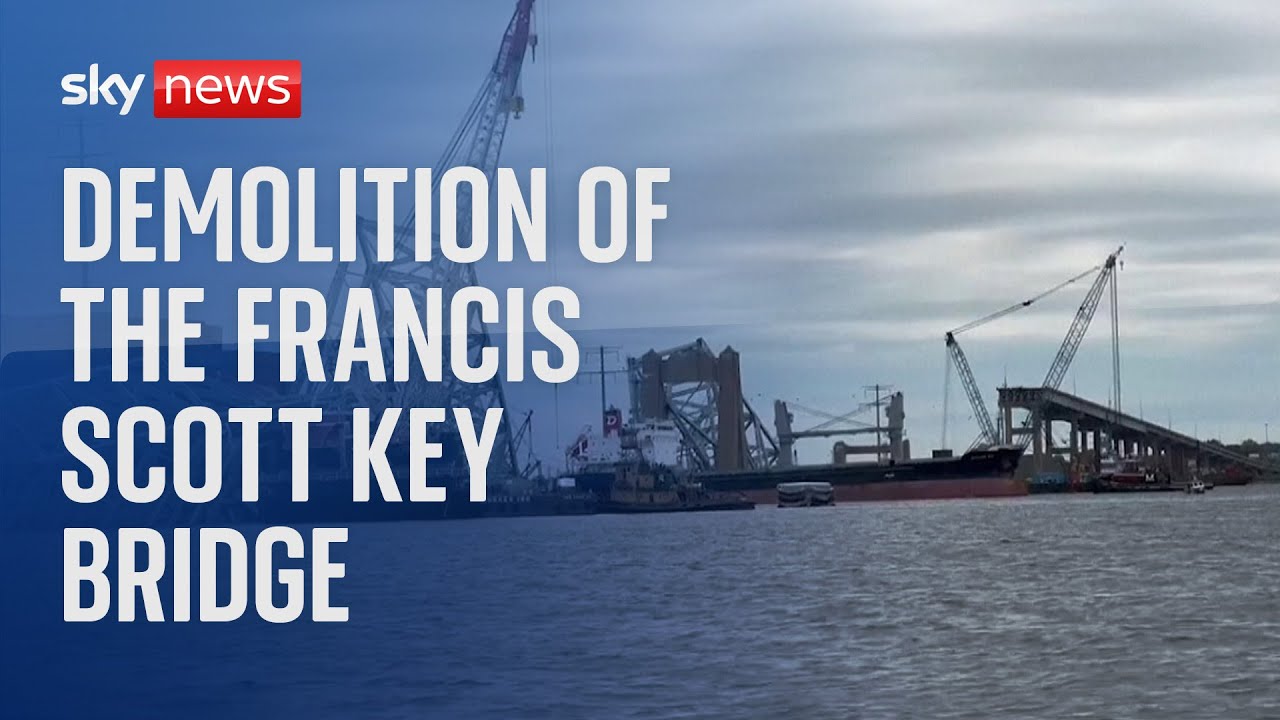 Controlled demolition of the Francis Scott Key Bridge in Baltimore ...