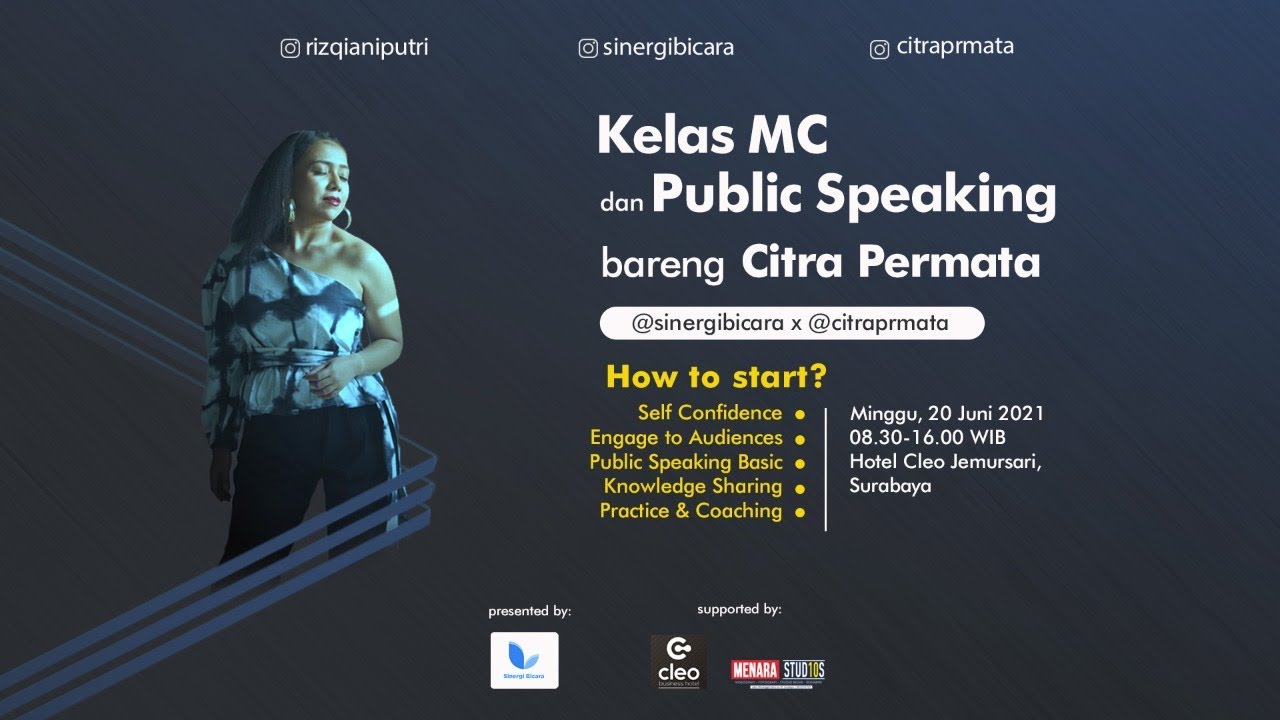Kelas MC & Public Speaking bareng Citra Permata (sesi 1) - YouTube
