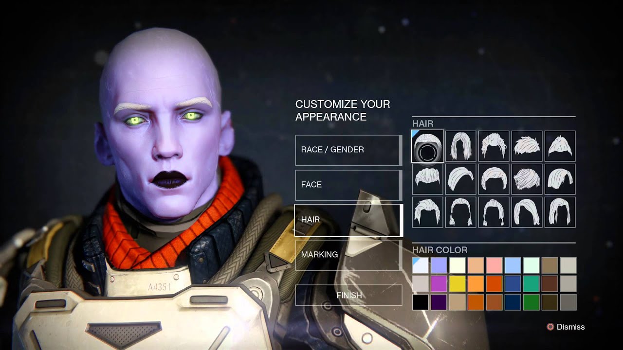Destiny - "Create Appearance" Awoken Titan Customized: Face, Hair ...