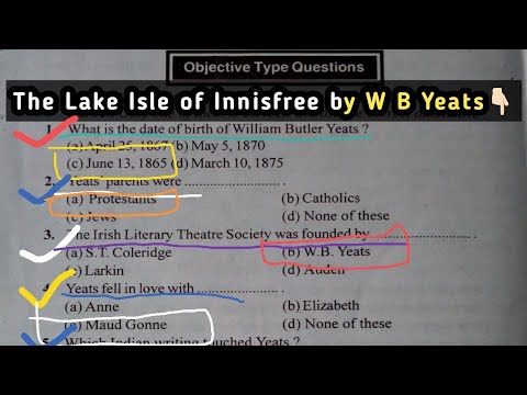 The Lake Isle of Innisfree by William Butler Yeats MCQs | The Lake Isle ...
