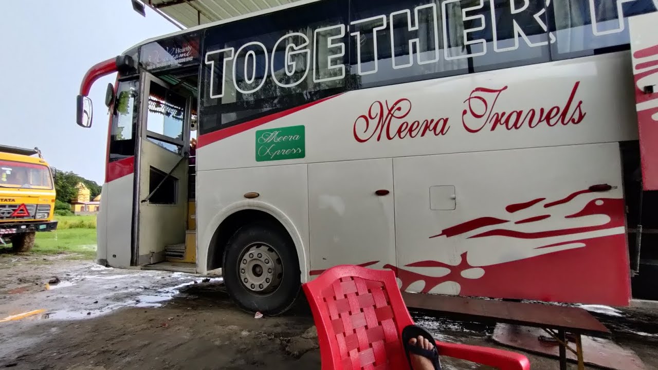 Meera Bullet ac Bus |Repairing| Bhairahawa Lumbini road - YouTube