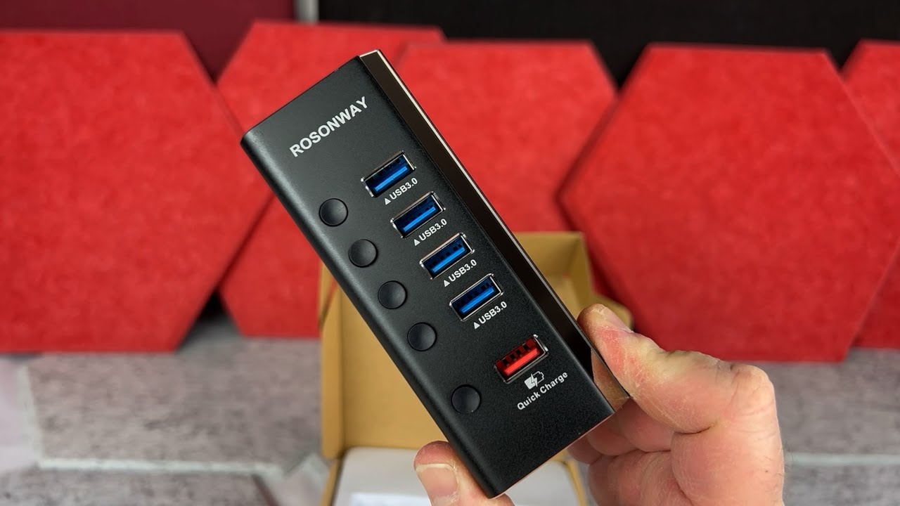 5 Port Powered USB Hub Review - USB 3.0 MultiPort Hub with Fast ...