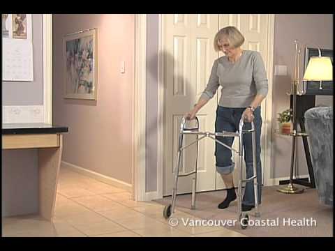 Walking with a two-wheeled walker - YouTube