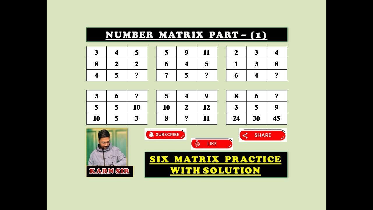 Number matrix part - 1 - YouTube