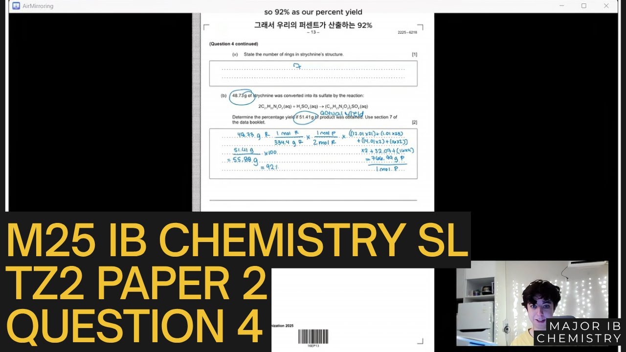 M25 IB Chemistry SL TZ2 Paper 2 Question 4 - YouTube
