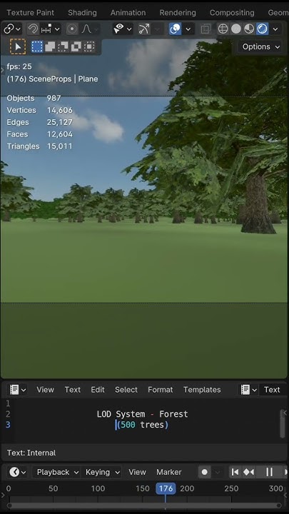 [Blender 4.0] LOD System - Forest (500 trees) - Test - YouTube