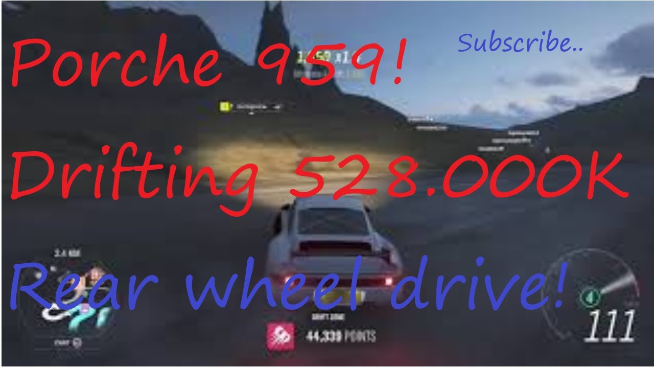 528k Porche 959 Rear wheel drive drifting, Forza Horizion 4 - YouTube