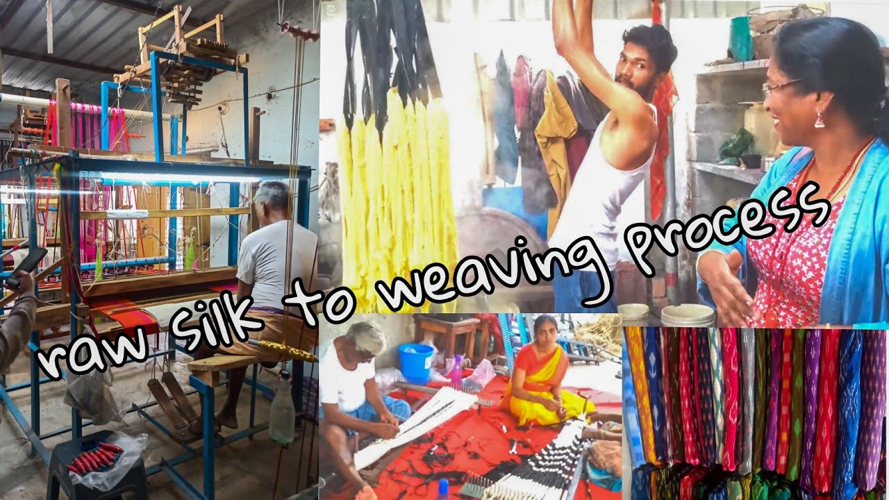 pochampally raw silk to weaving process || handlooms, weaving, raw silk ...