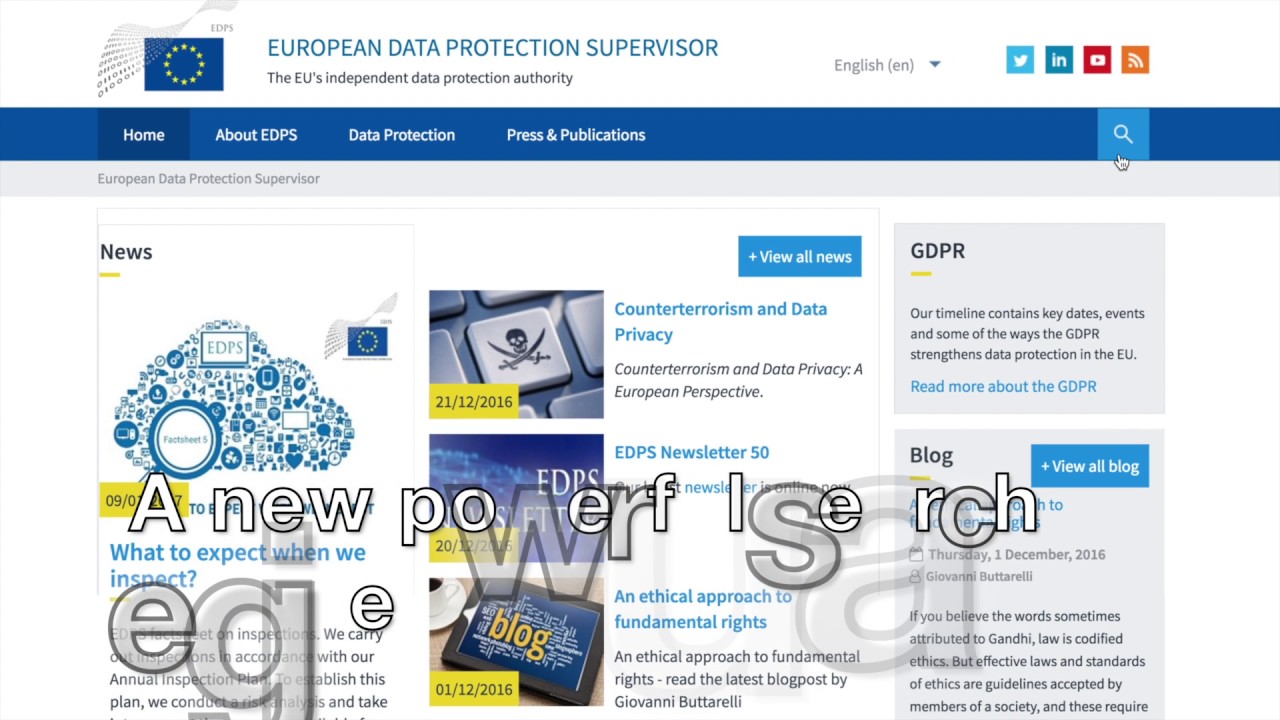 The New & Improved EDPS Website - YouTube