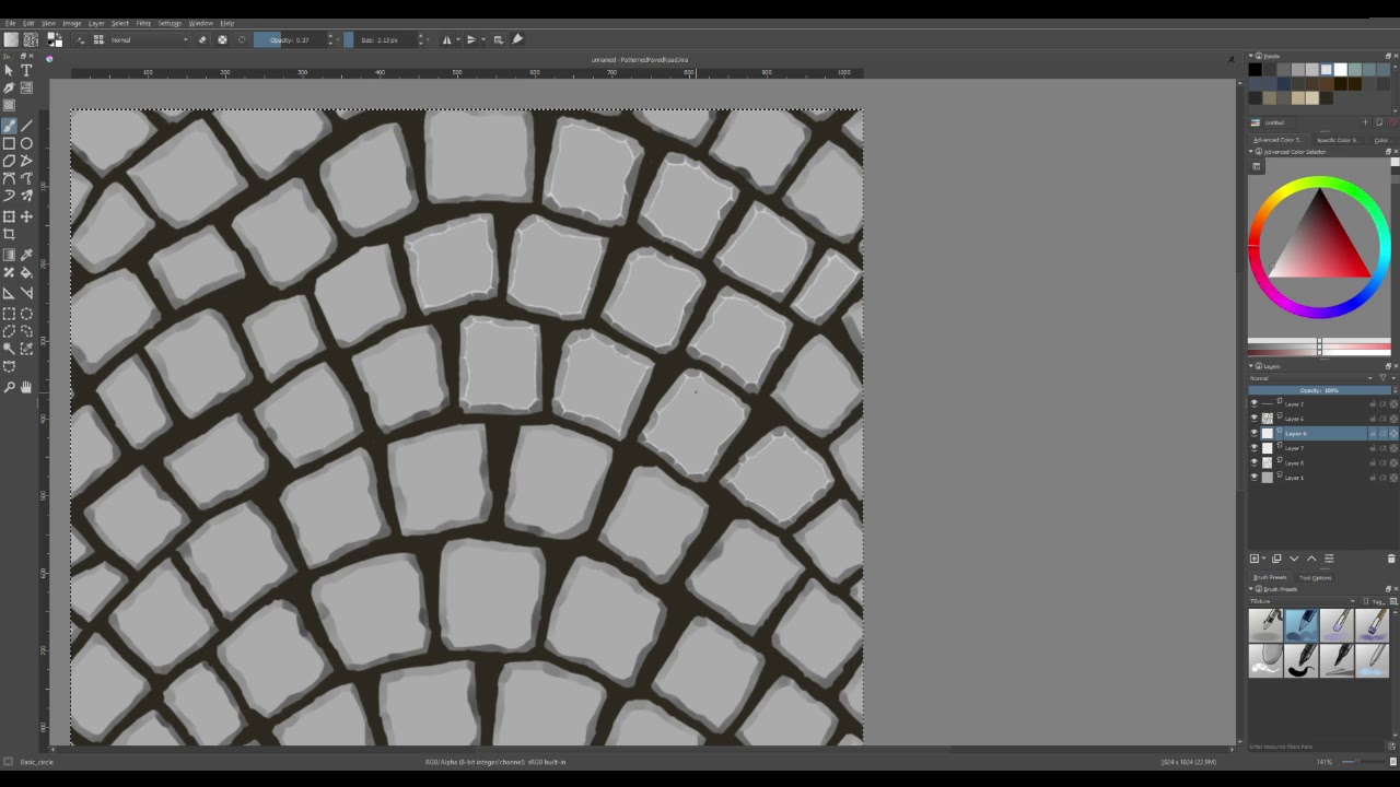Timelapse of hand painted tilable texture: Paved Roads - YouTube