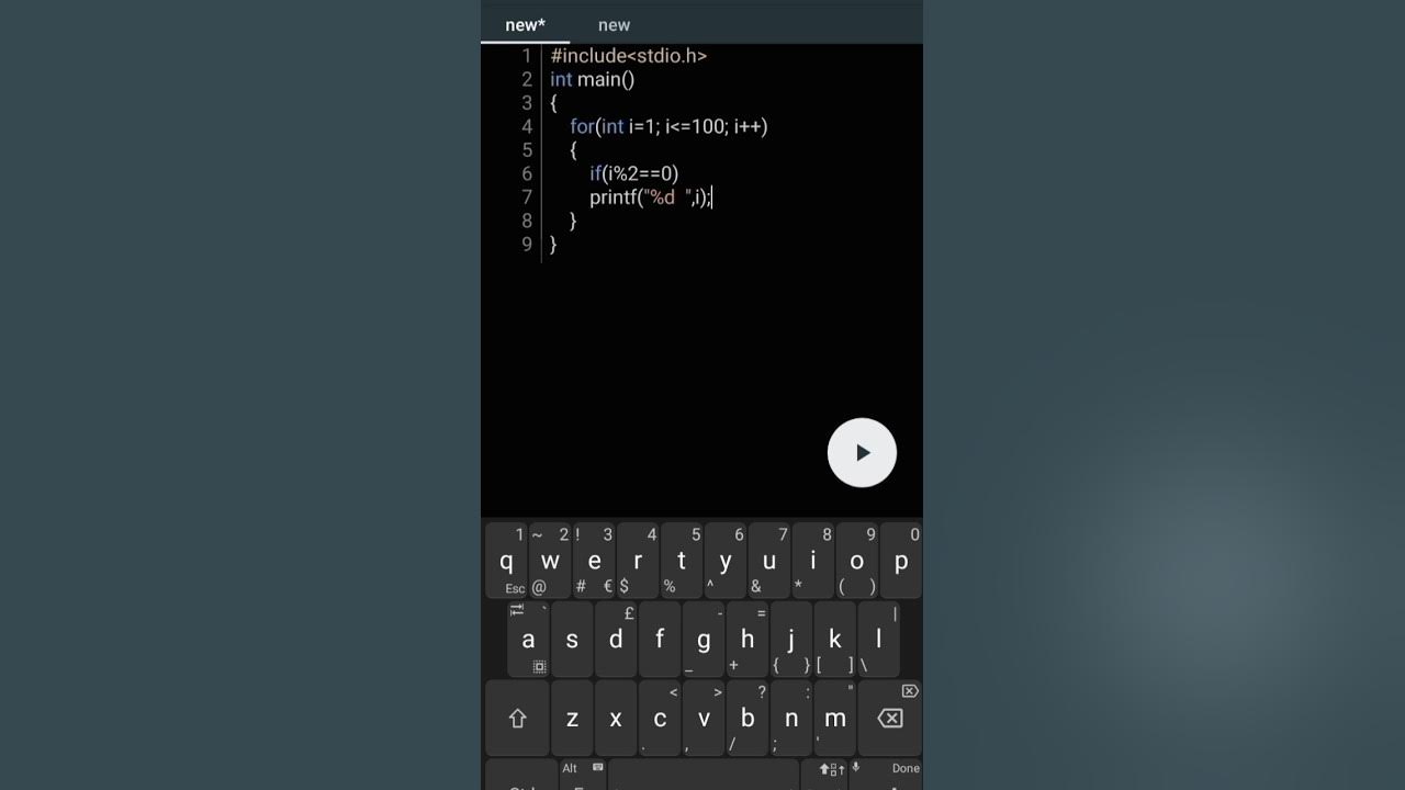 Write A Program To Print An Even Number From 1to100 By Using For Loop In C Ytshortviral 1213