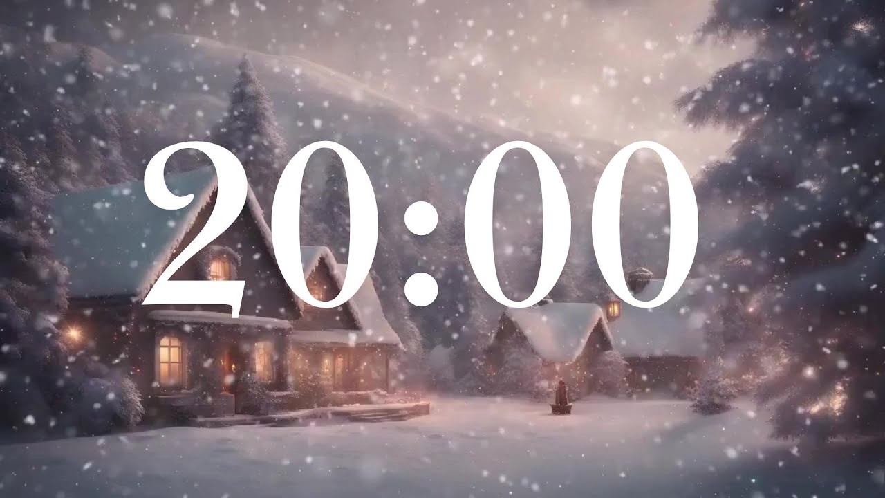 20 Minute Cozy Winter Timer | Snowy Village & Calming Music - YouTube