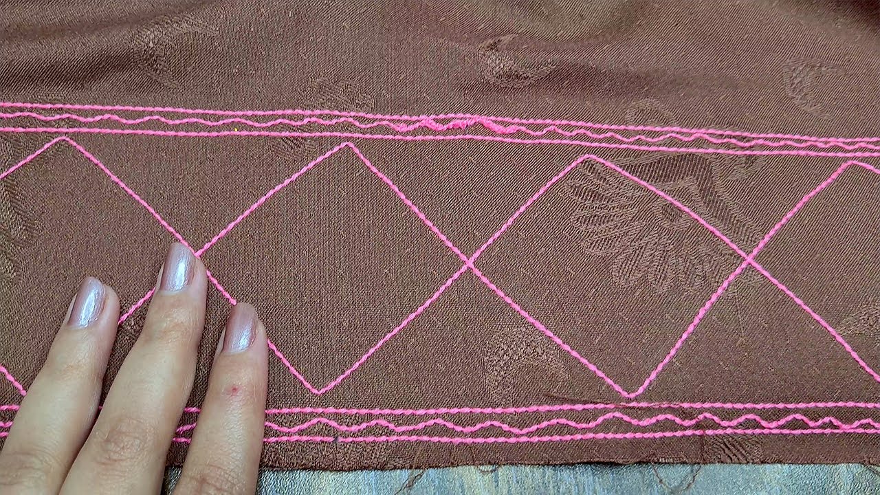 Thread designing on Shirt |Thread work |Mirror work |Sitara work ...
