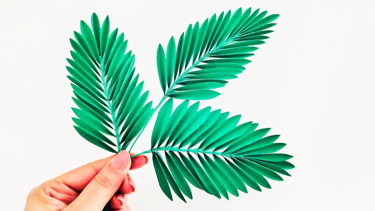 How to make Palm Leaf | Paper Craft | DIY | Paper Palm Leaf - YouTube